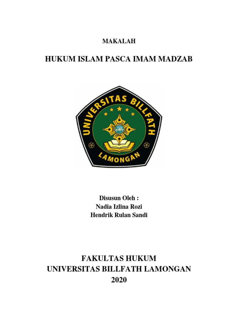 Makalah Hukum Islam Pasca Imam Madzab | PDF | Agama & Spiritualitas