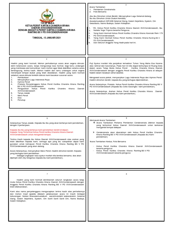 Susunan Acara Rev | PDF
