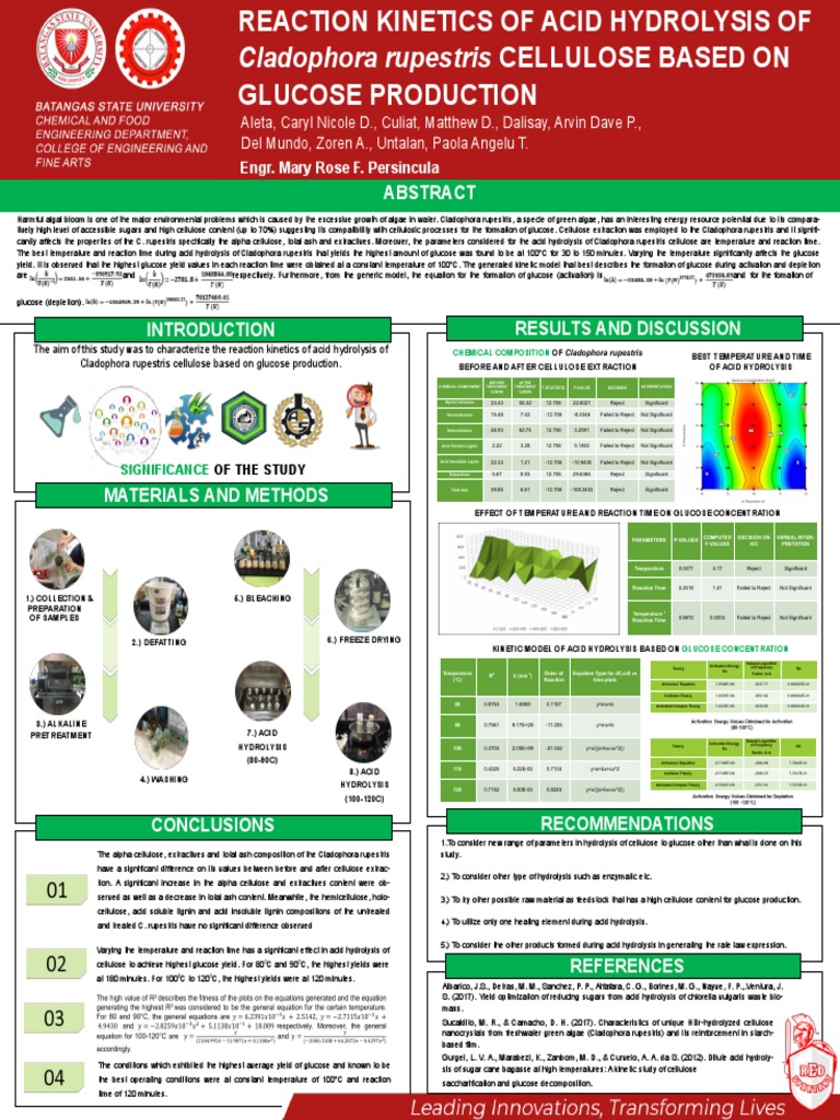Reaction Kinetics Glucose - Poster | PDF | Cellulose | Lignin