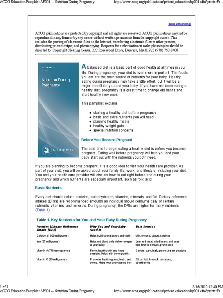 ACOG Education Pamphlet AP0. | PDF | Pregnancy | Obesity