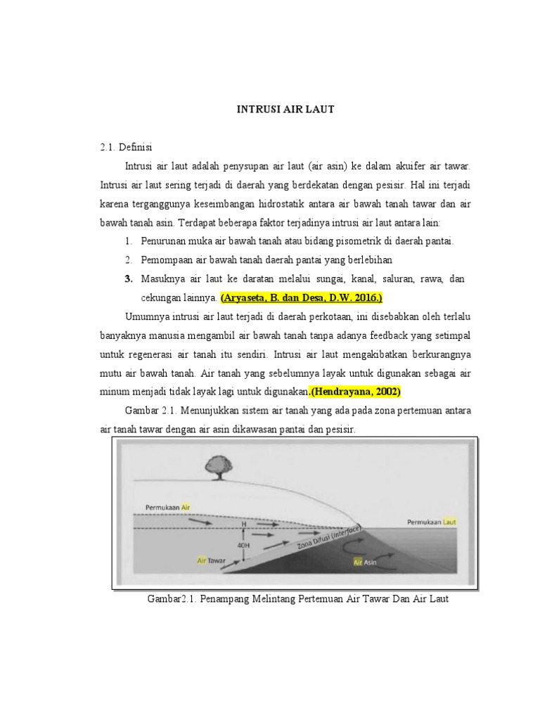 Intrusi Air Laut | PDF | Perjalanan | Sains & Matematika