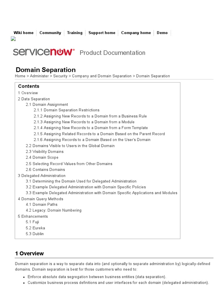 Domain Separation - ServiceNow Wiki | PDF | Domain Name | Scope (Computer Science)