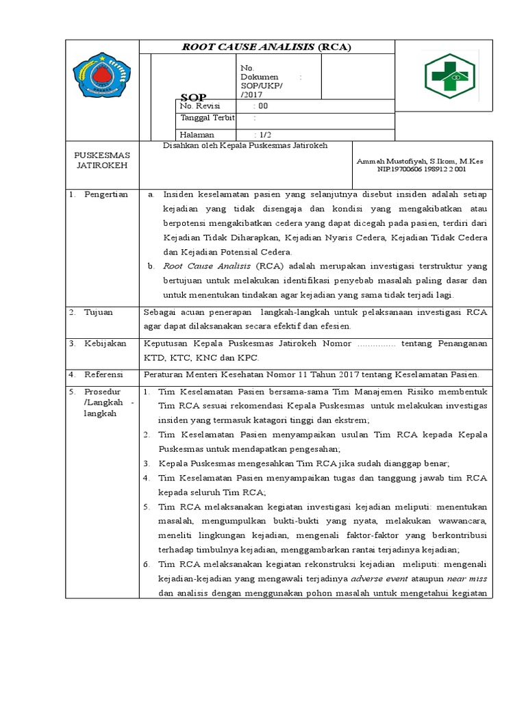 Sop Rca | PDF | Sains & Matematika