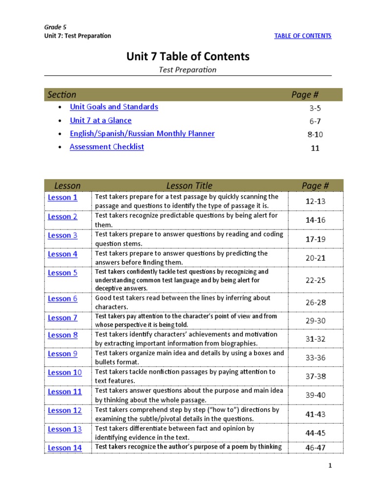 Grade 5 Unit 7 Condensed Revised 6 20 14test - Prep | PDF | Multiple ...