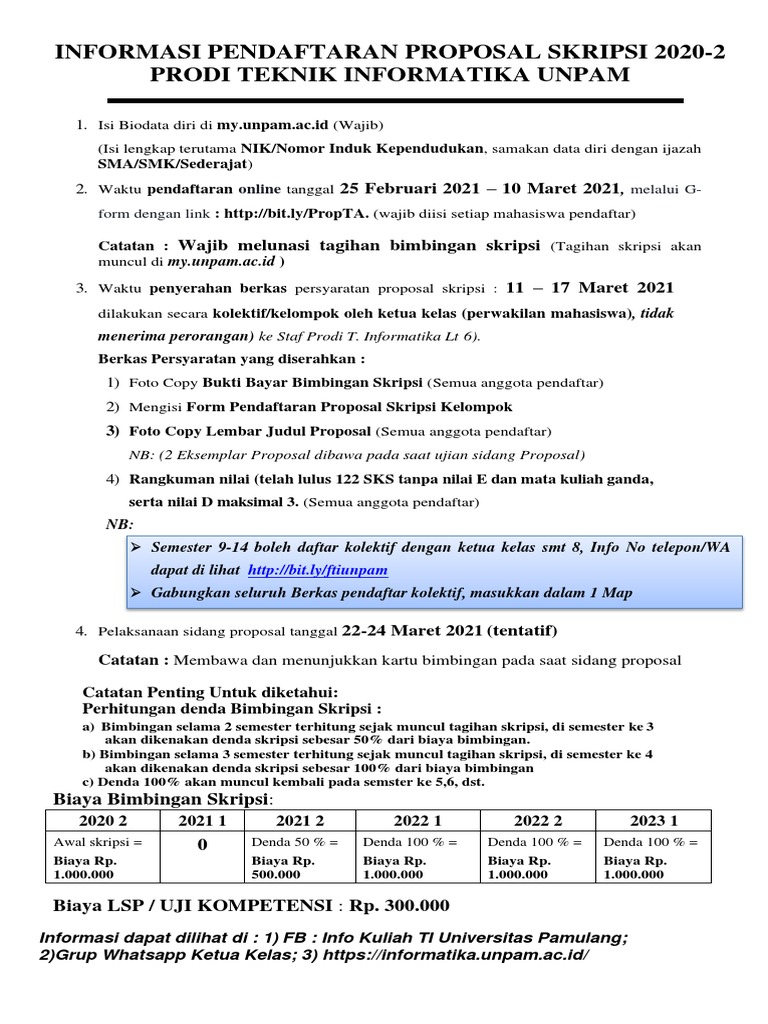 Info Proposal Skripsi 2020 - 2 | PDF