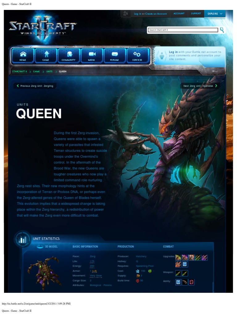 Queen-Unit Description - Game - StarCraft II | PDF | War Video Games ...