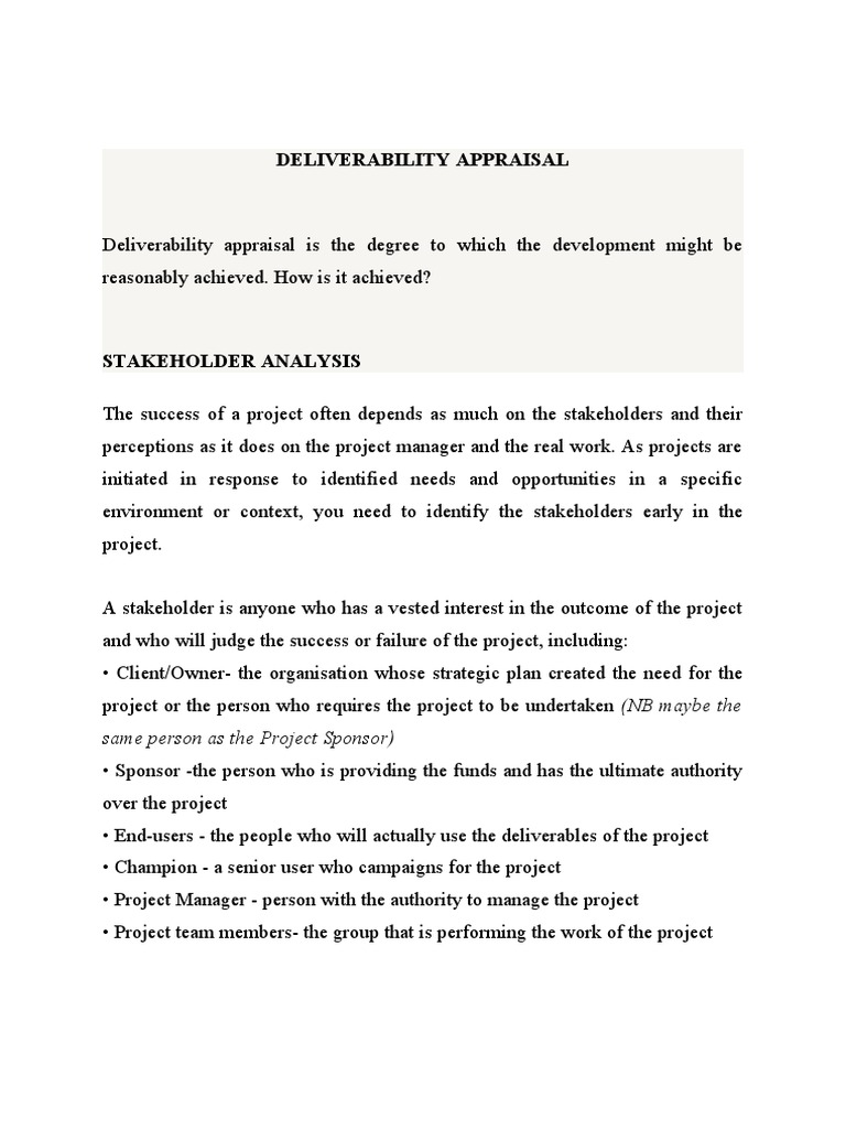 Project Deliverability Assessment Guide | PDF | Environmental Impact ...