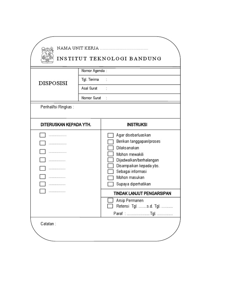 Format Lembar Disposisi | PDF