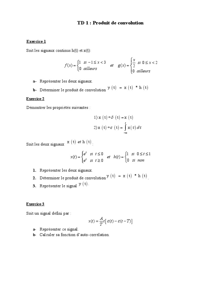 TD Produit de Convolution | PDF