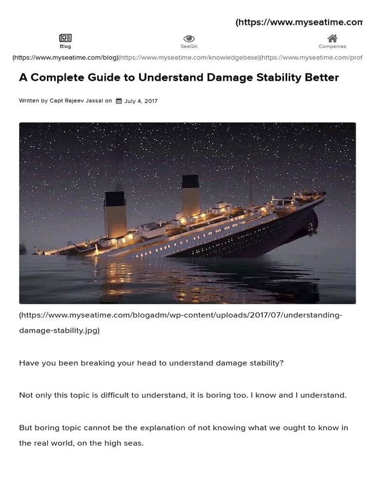 A Complete Guide To Understand Damage Stability Better: Blog Seaqa Companies | PDF | Ships ...