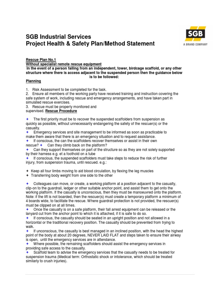 Scaffold Emergency Rescue Procedure | PDF | Emergency | Scaffolding