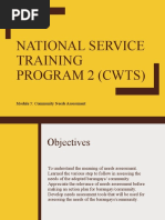 NSTP - CWTS Vision, Mission & Core Values | PDF | Social Science