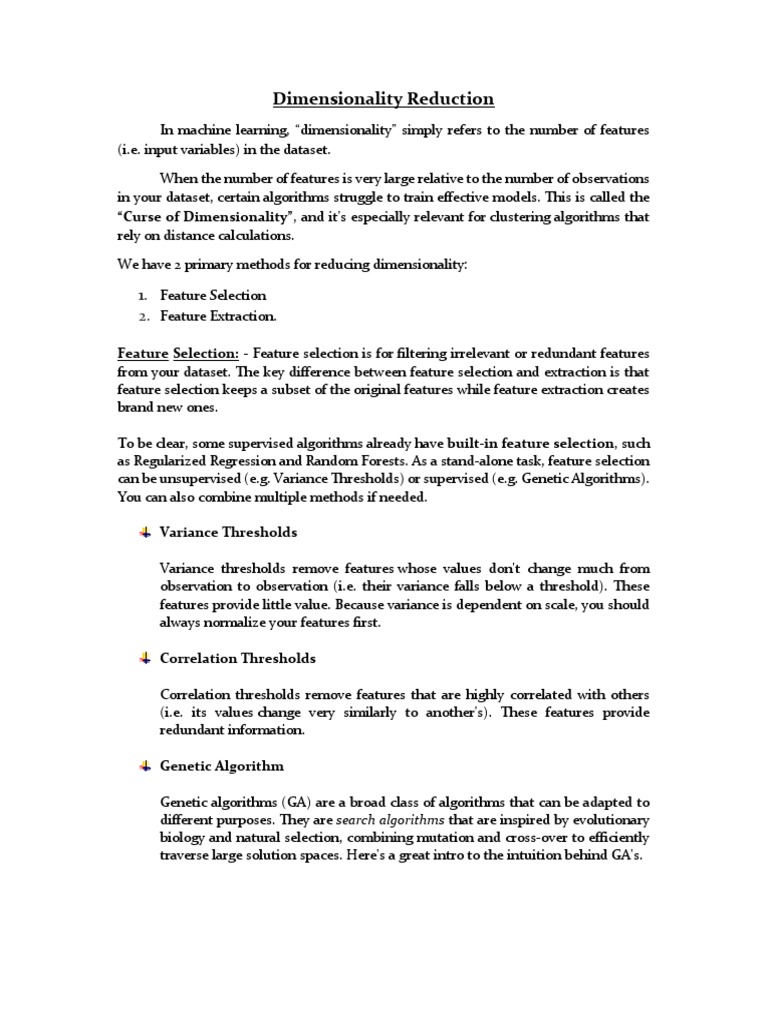 Dimensionality Reduction | PDF | Principal Component Analysis | Machine ...