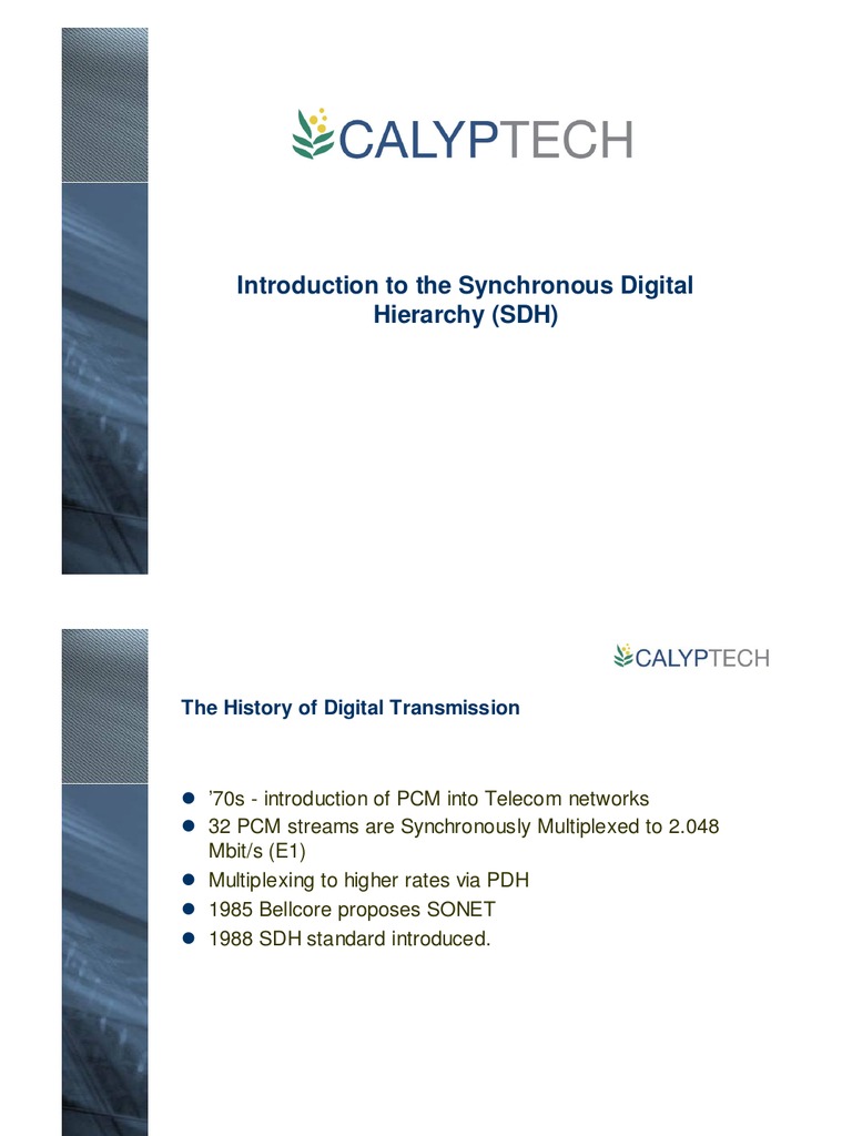 Introduction To The Synchronous Digital Hierarchy (SDH) | PDF | Computers