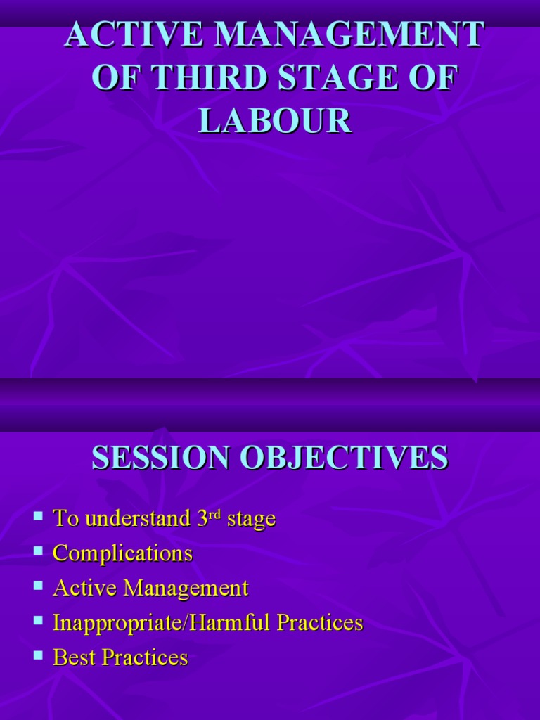 Active Management of Third Stage of Labour | PDF | Childbirth | Female ...