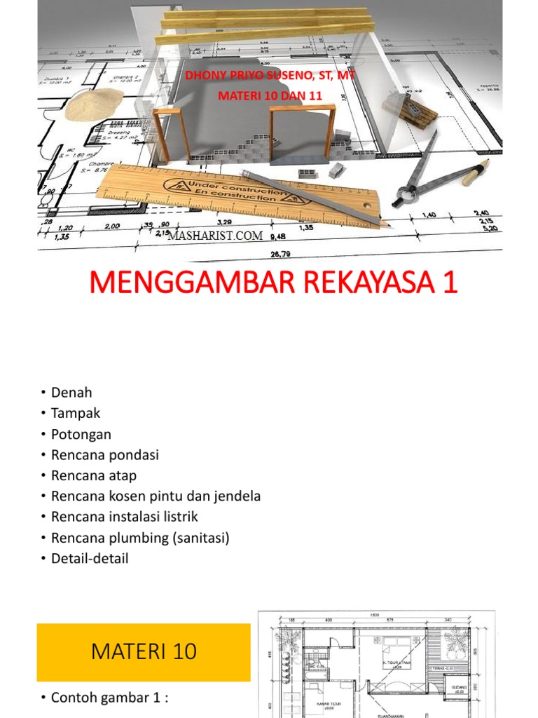 "Contoh Gambar" - Menggambar Rekayasa I - Pertemuan 10 Dan 11 | PDF | Seni