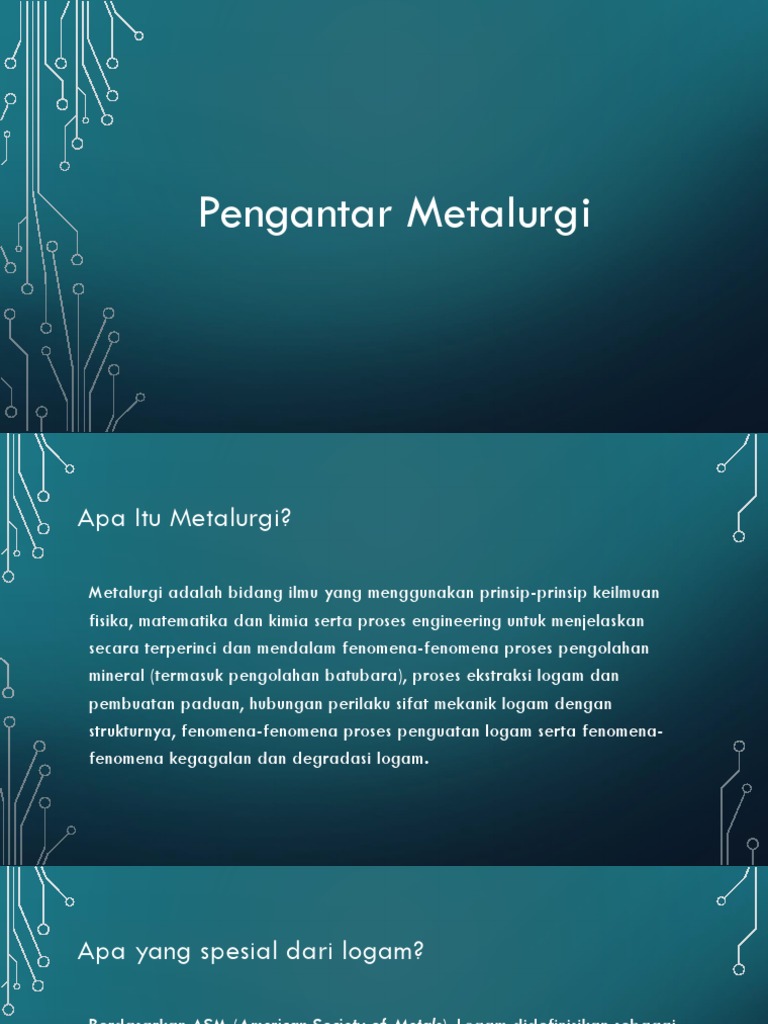 Pengantar Ilmu Metalurgi dan Prosesnya | PDF