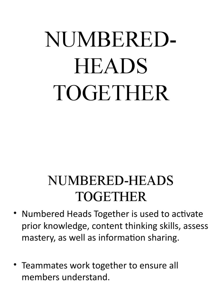 Numbered-Heads Together | PDF