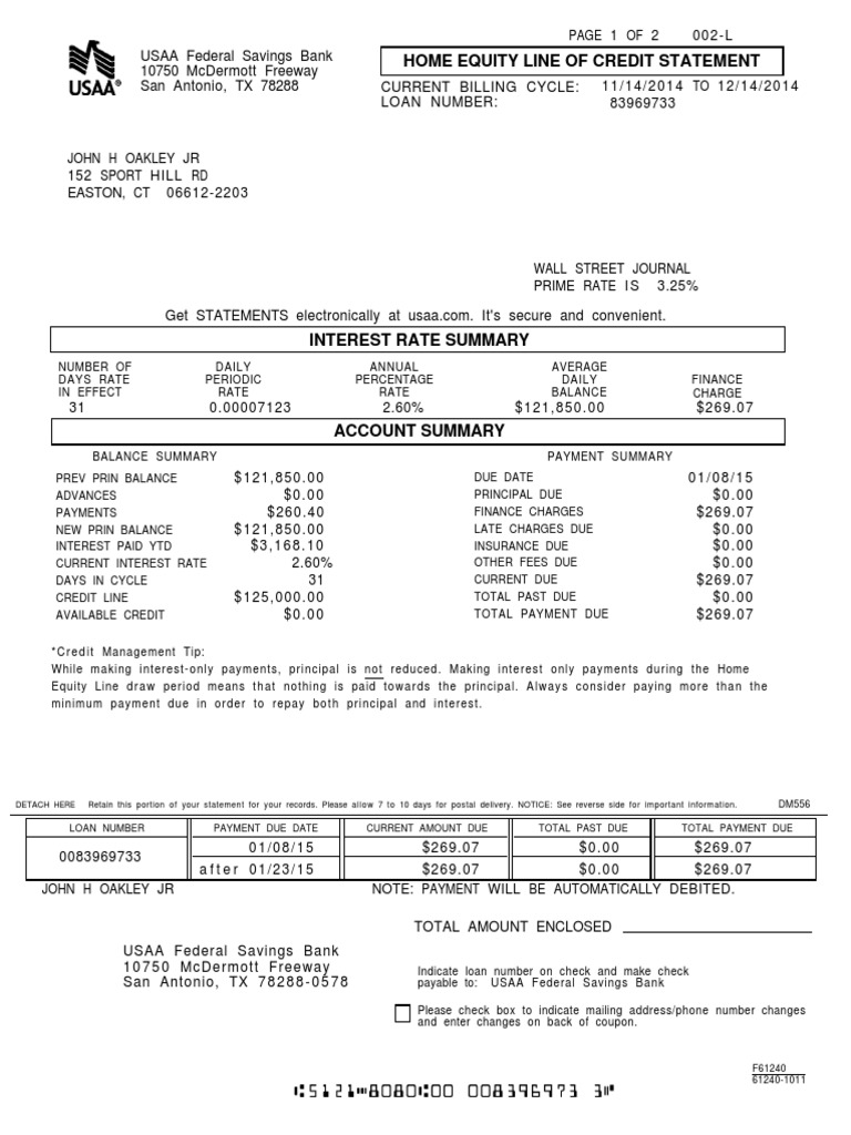 USAA Stetement USA | PDF | Cheque | Payments