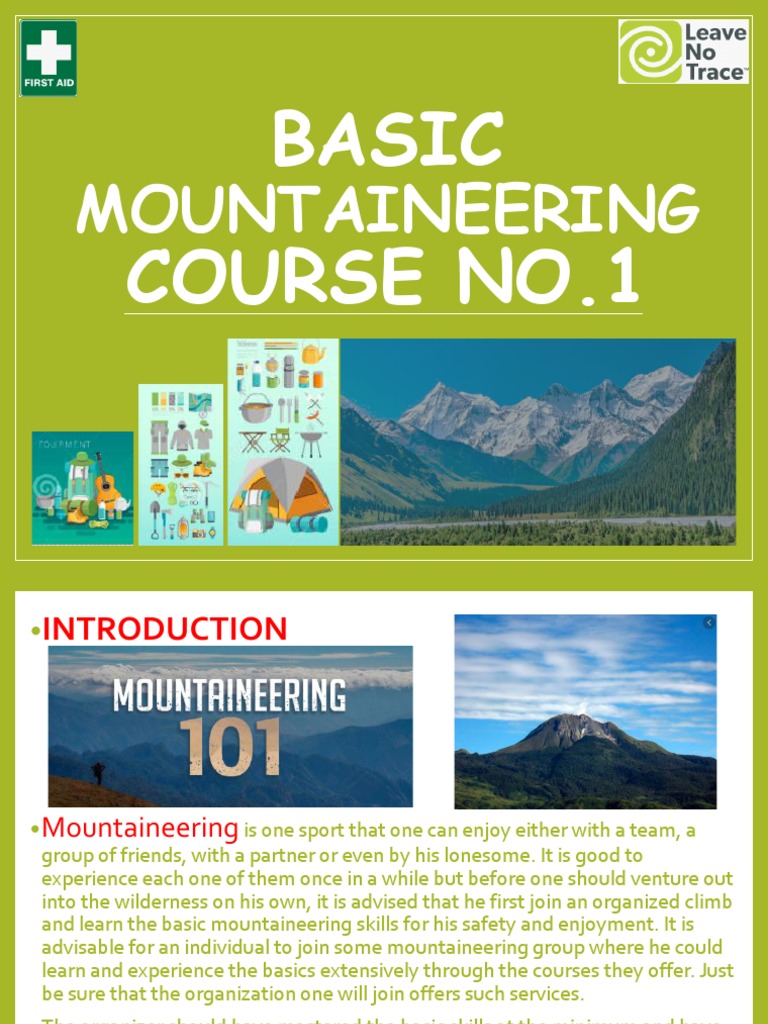 Basic Mountaineering Course 101 | PDF | Wound | Backpack