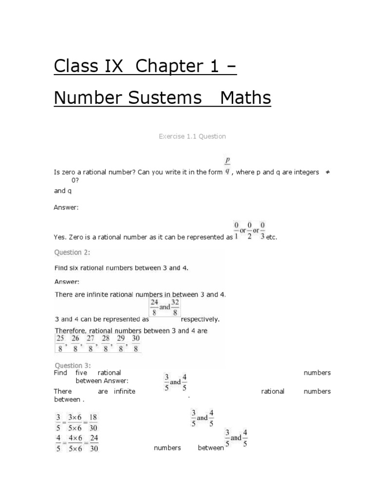 Class 9 Maths NCERT Solutions PDF | PDF | Numbers | Line (Geometry)