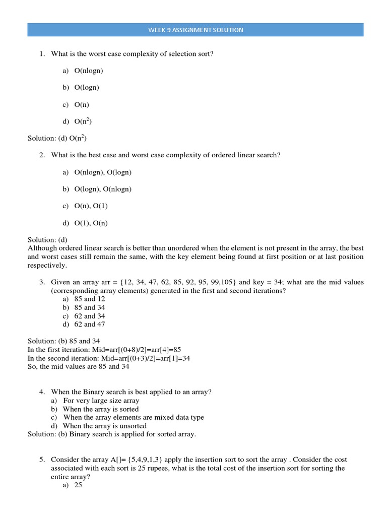 Assignment Solution 9 Jan 2020 | PDF | Array Data Structure ... Assignment Solution 9 Jan 2020 | PDF | Array Data Structure ...
