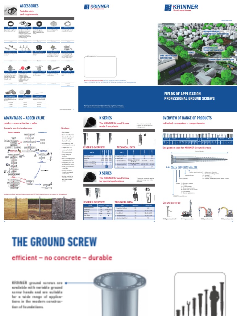 Krinner Ground Screws Overview | PDF | Screw | Economic Sectors