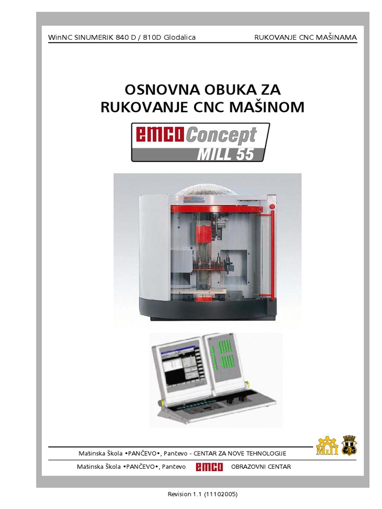 PRIRUCNIK ZA OSNOVNU OBUKU RUKOVANJA EMCO Concept Mill 55 V1 | PDF