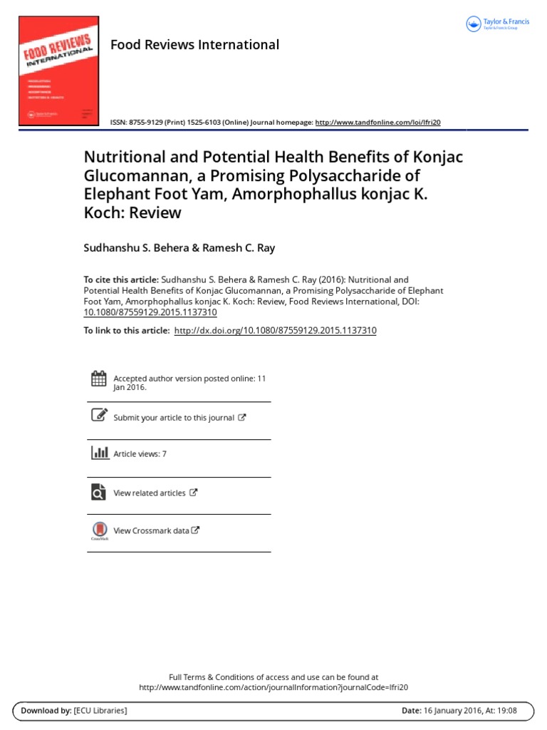 Konjac Nutrition | PDF | Starch | Dietary Fiber