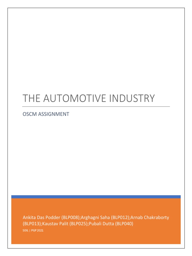 The Automotive Industry: Oscm Assignment | PDF | Car | Internet Of Things