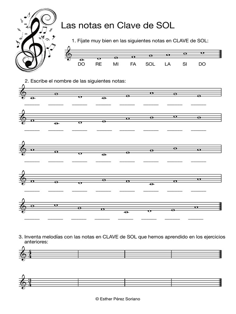 Notas Clave de Sol | PDF