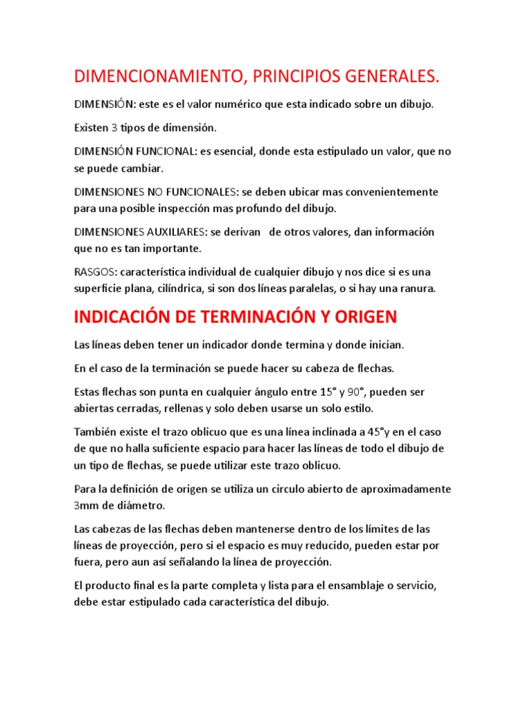 Principios del Dimensionamiento Técnico | PDF | Dimensión | Dibujo