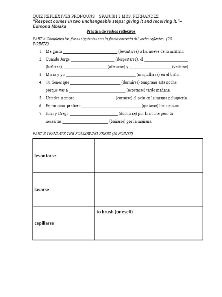 Práctica de Verbos Reflexivos en Español | PDF | Idiomas