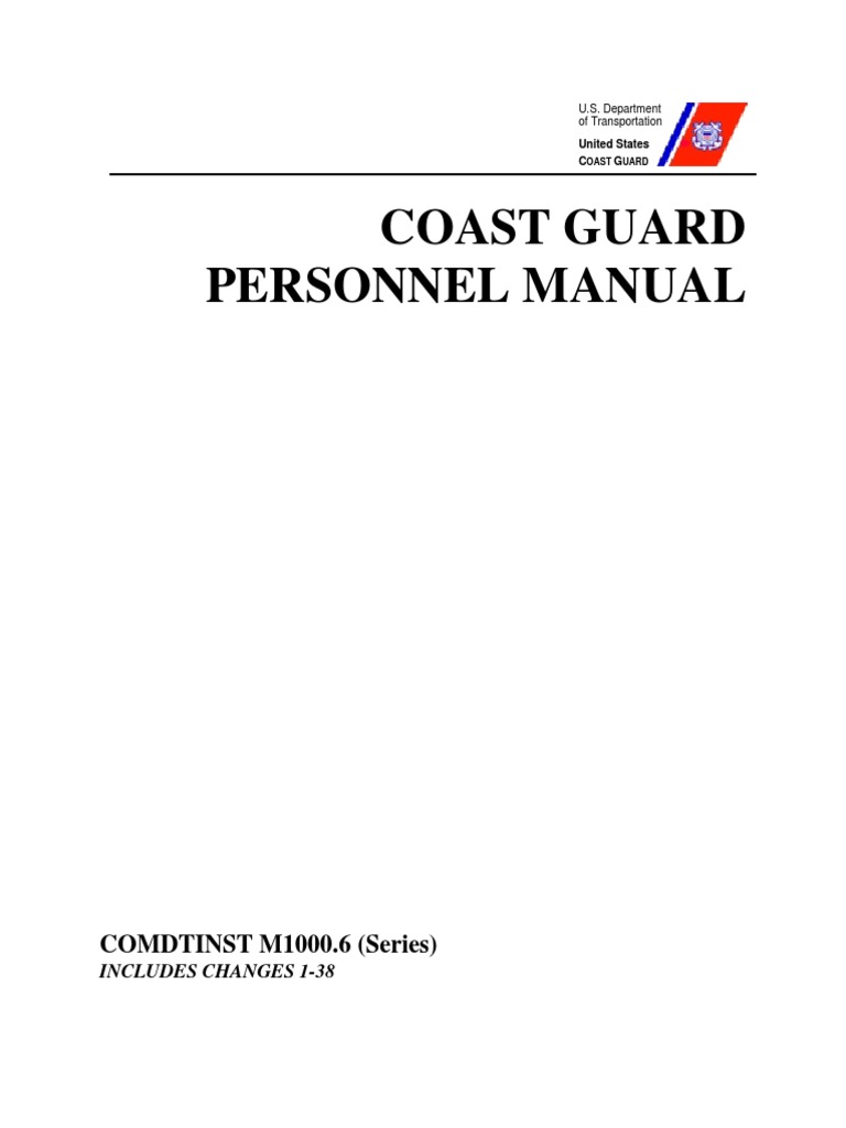 Coast Guard Personnel Manual: COMDTINST M1000.6 (Series) | PDF ...
