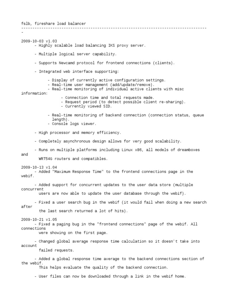 FSLB Readme | PDF | Load Balancing (Computing) | Computer Networking