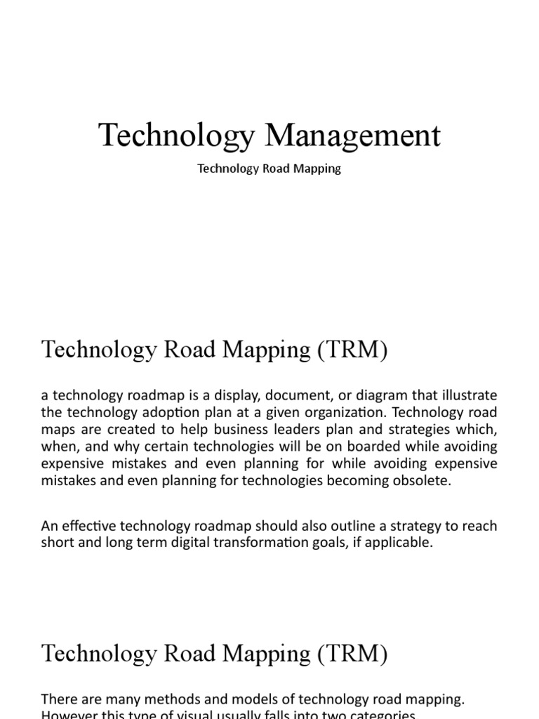 TRM Guide: How to Create an Effective Technology Roadmap | PDF ...
