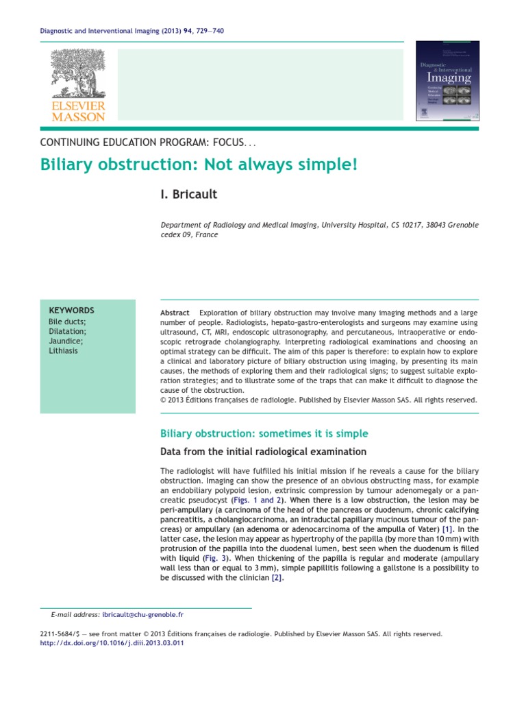 Biliary Obstruction: Not Always Simple! | PDF | Bile | Gallbladder
