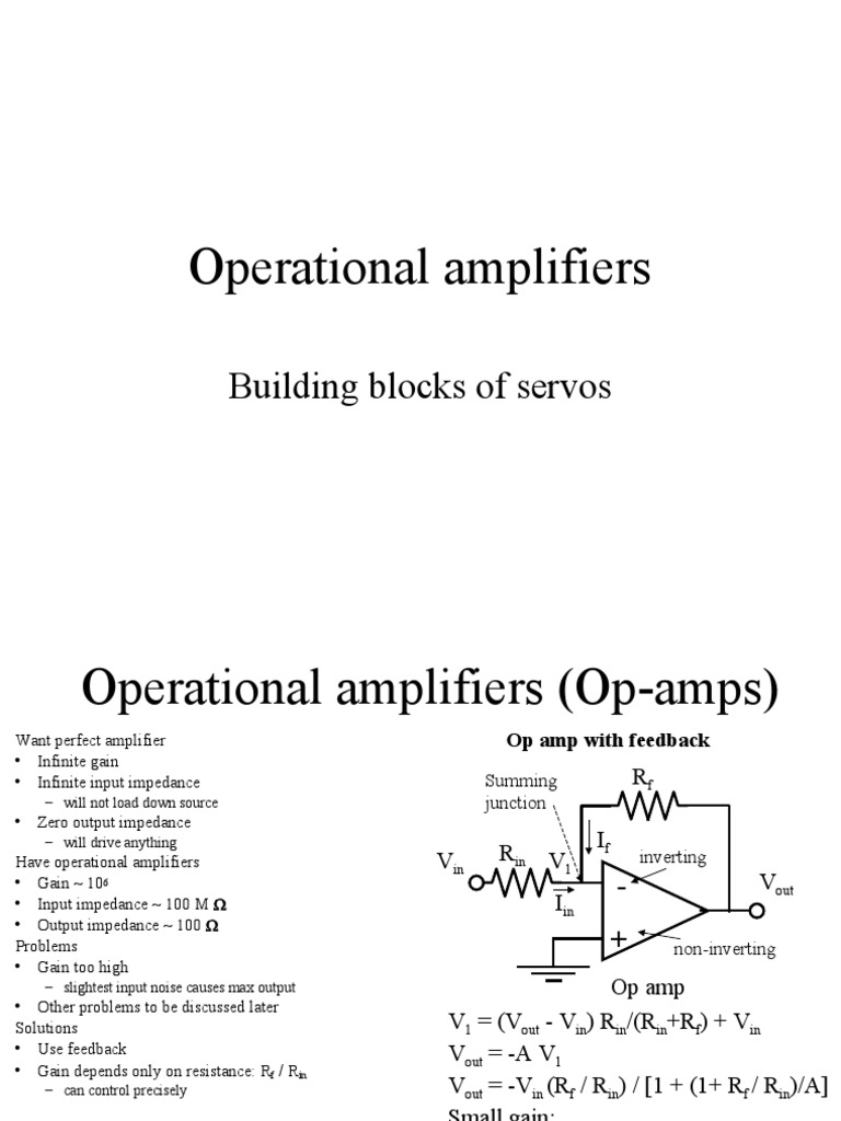 Operational Amplifiers: Building Blocks of Servos | PDF | Operational Amplifier | Amplifier