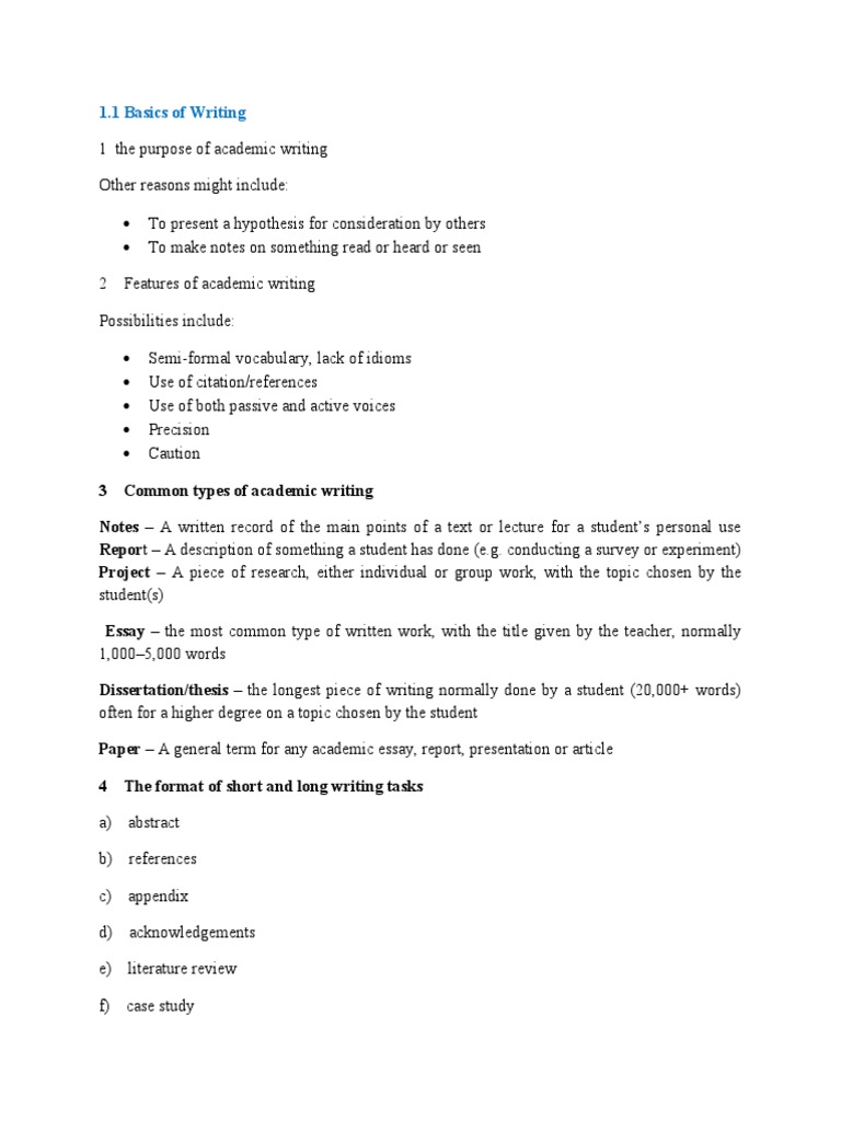 Academic Writing Essentials Guide | PDF | Thesis | Science