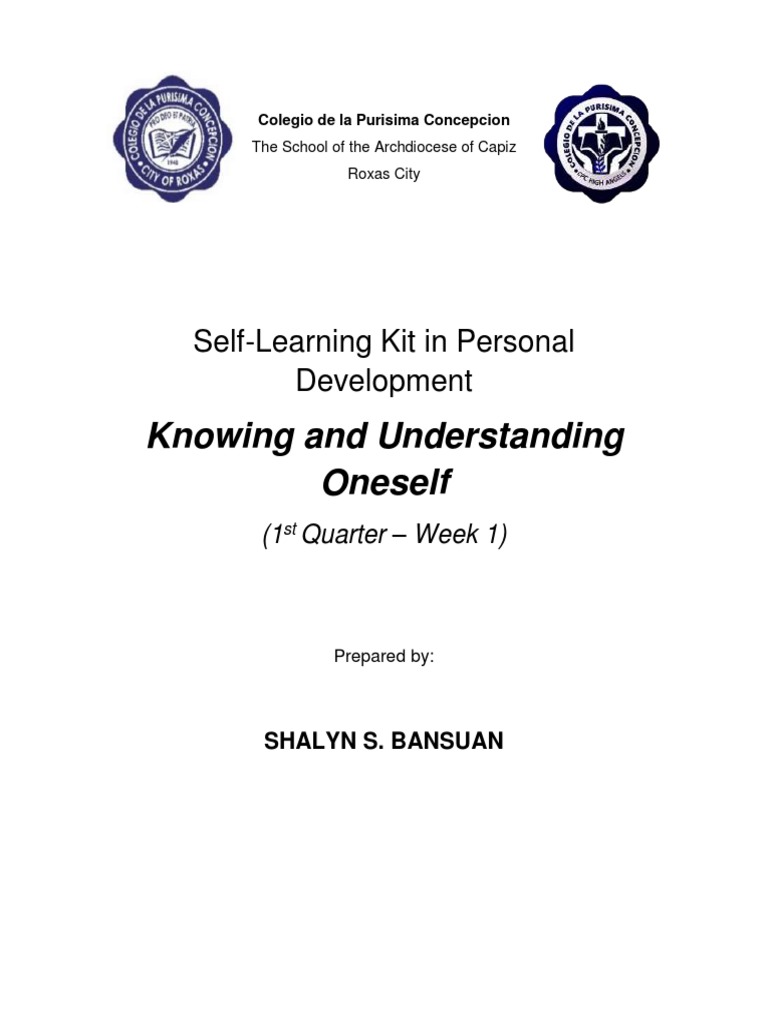 Personal Development Week 1 | PDF | Self Concept | Attitude (Psychology)