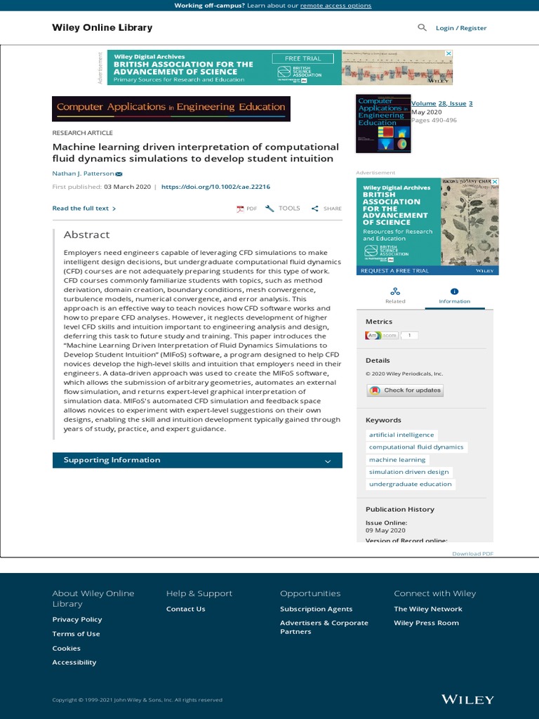 Machine Learning Driven Interpretation of Computational Uid Dynamics ...