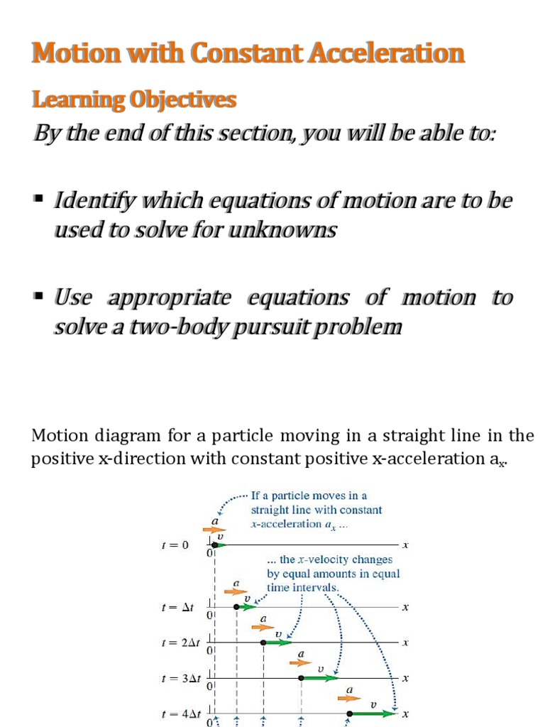 Motion With Constant Acceleration | PDF | Velocity | Acceleration