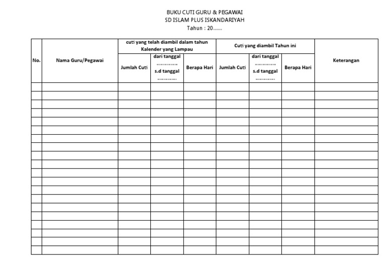 Buku Cuti Guru | PDF
