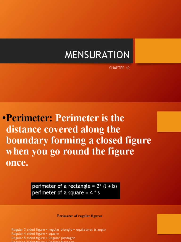 Mensuration Notes | PDF | Rectangle | Length