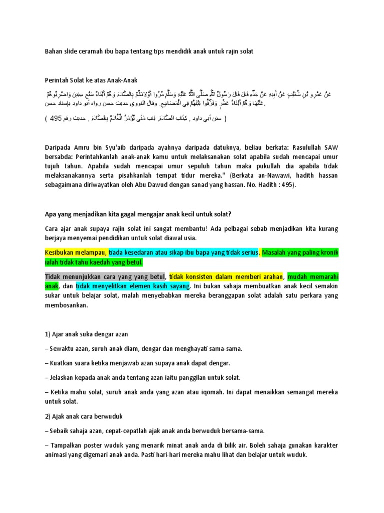 Bahan Slide Ceramah Ibu Bapa GKB | PDF