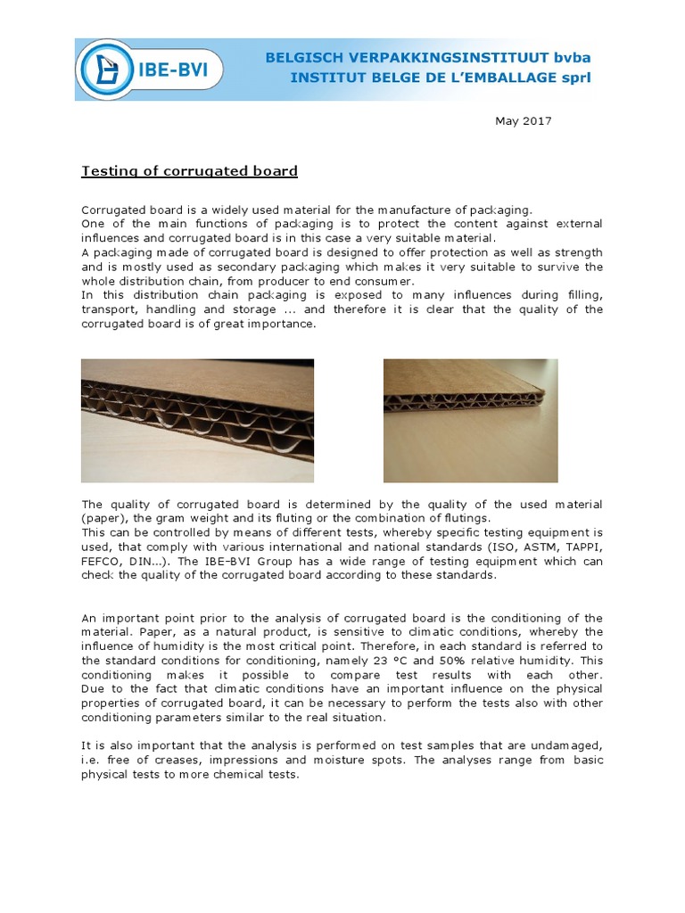 Testing Corrugated Board Strength & Quality | PDF | Packaging And ...