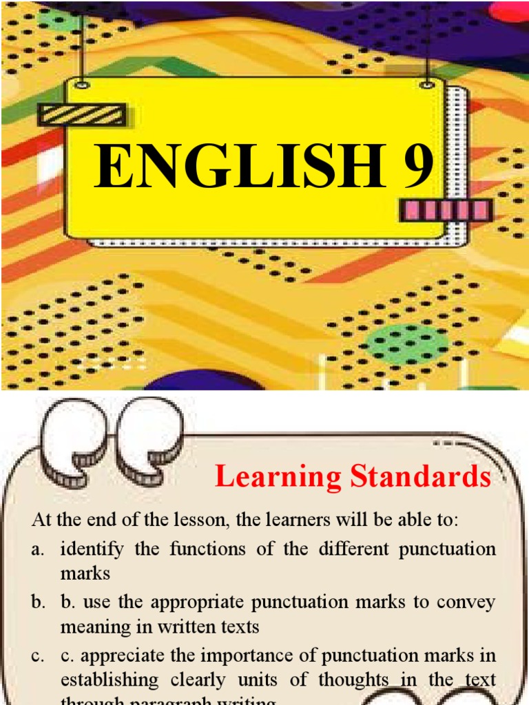 Lesson 1 - Mechanics of Writing (Punctuation) | PDF | Punctuation | Comma