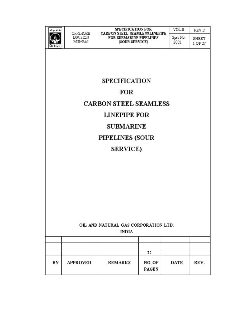 API-5L-Spec Report | PDF | Pipe (Fluid Conveyance) | Strength Of Materials