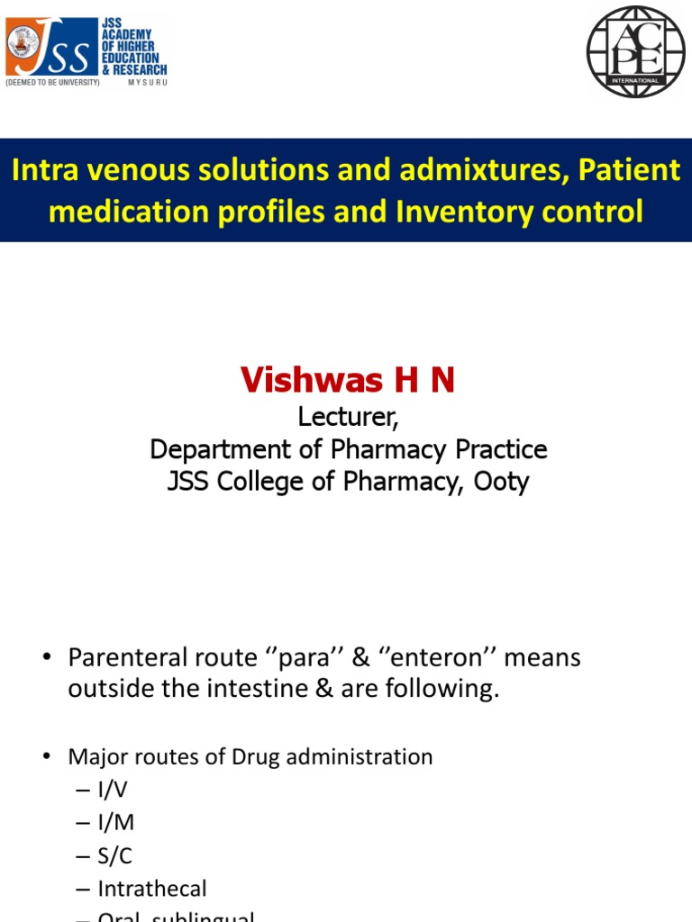 IV Solutions and Admixtures Guide | PDF | Intravenous Therapy ...