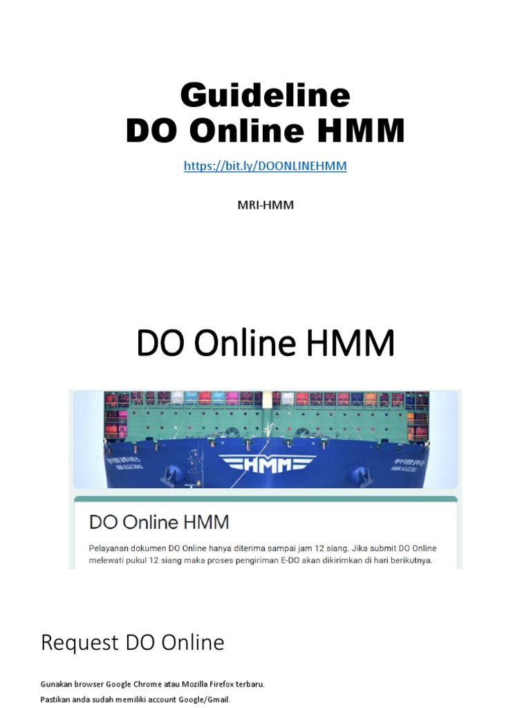 (Guideline For Customer) DO Online HMM | PDF